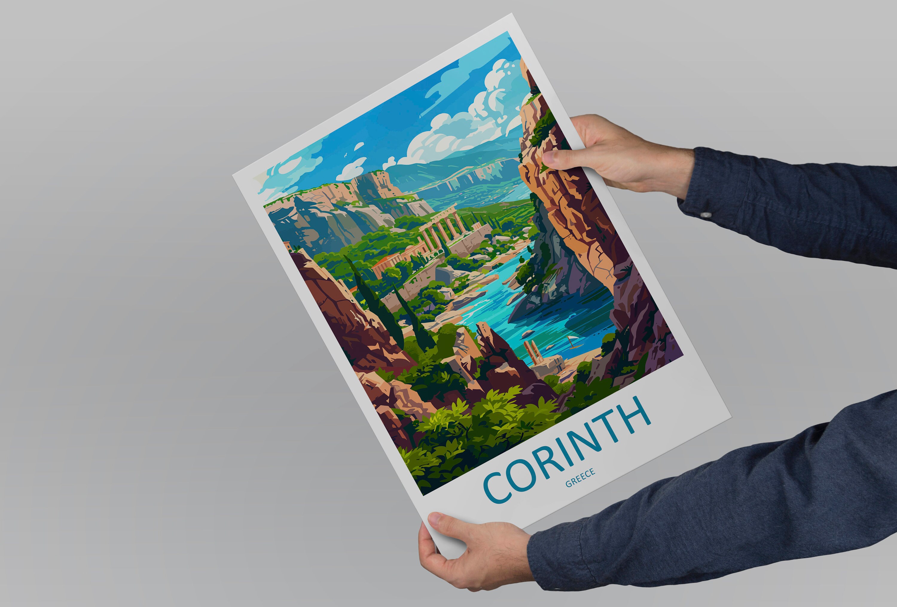 Corinth Travel Print Wall Art Corinth Greece Wall Hanging Home ...