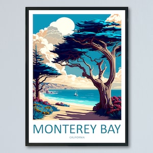 Monterey Bay Travel Print Wall Art Monterey Bay Wall Hanging Home Décor ...