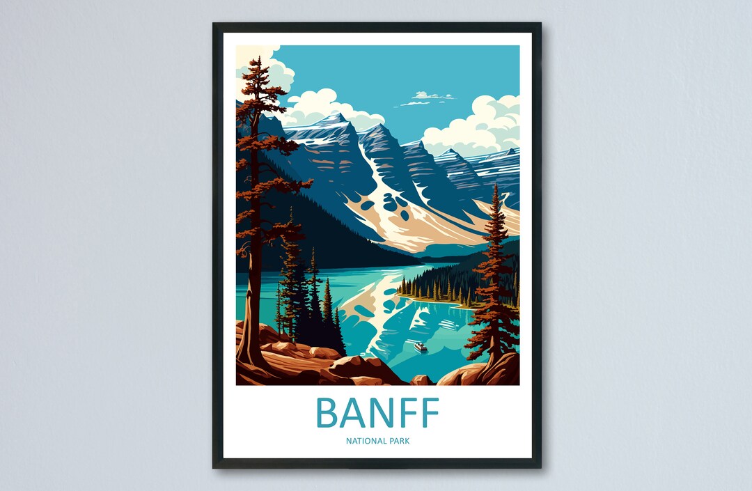 Banff National Park Travel Print Wall Art Banff Wall Hanging Home Décor ...