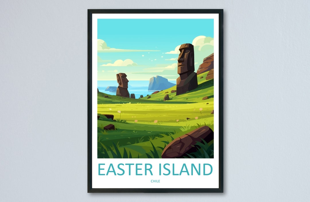 Easter Island Travel Print Wall Art Easter Island Wall Hanging Home ...