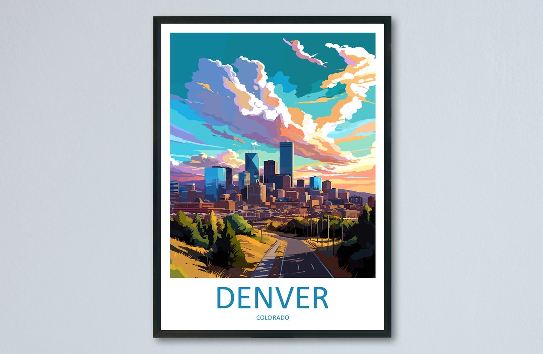 Denver Travel Print Wall Art Denver Wall Hanging Home Décor Denver Gift ...