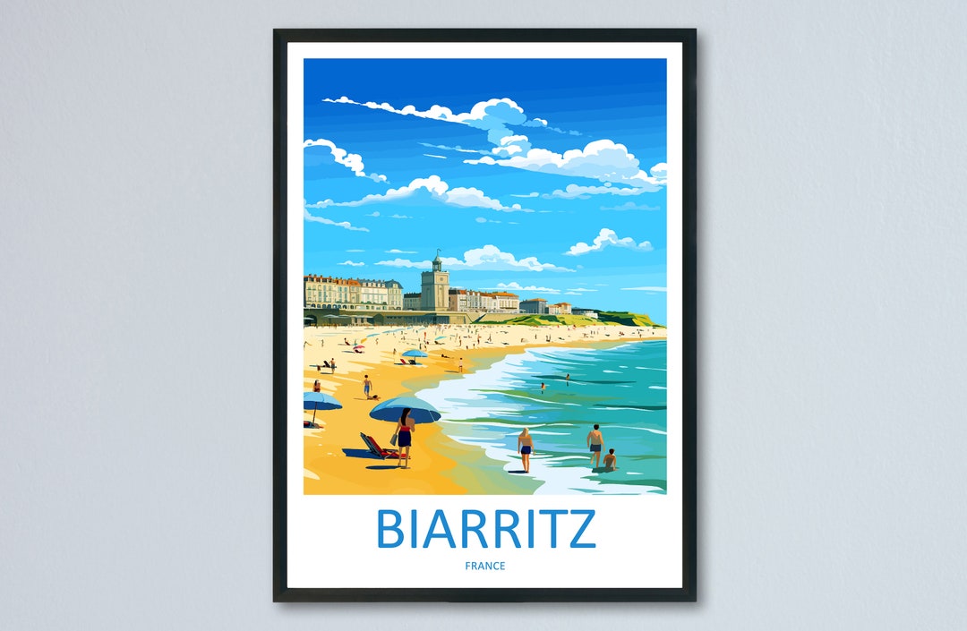 Biarritz Print Biarritz Home Decor Cityscape Art Print Biarritz Wall ...