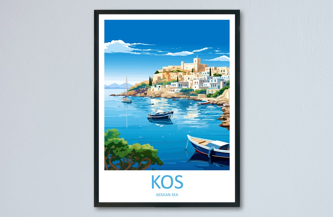 Kos Travel Print Wall Art Kos Wall Hanging Home Decoration Kos Gift Art ...