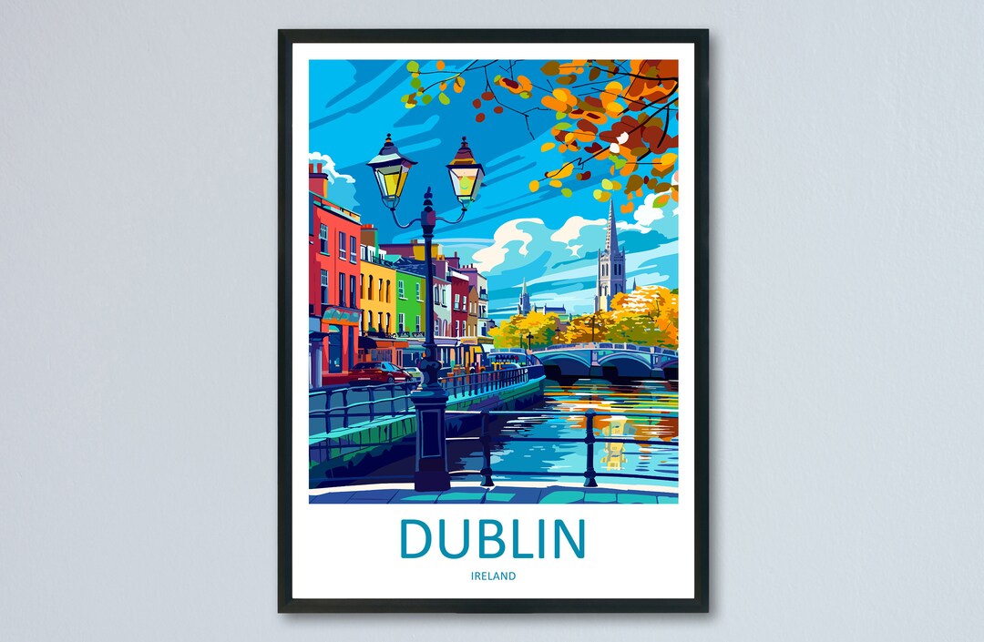 Dublin Skyline Print Dublin Home Decor Skyline City Art Print Dublin ...