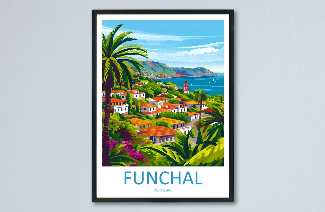 Funchal Travel Print Wall Art Funchal Wall Hanging Home Décor Funchal ...