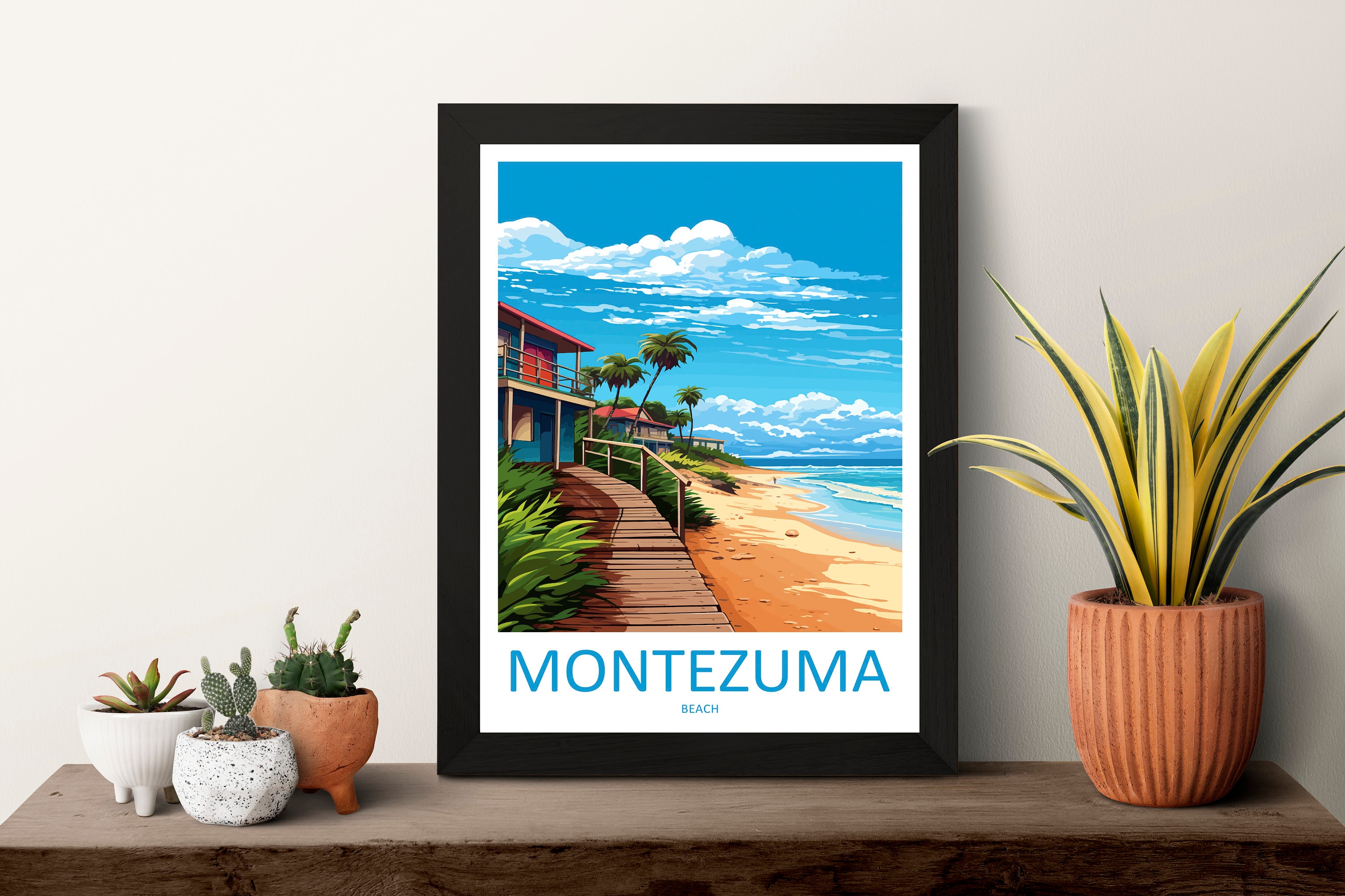 Montezuma Beach Travel Print Wall Art Montezuma Beach Wall Hanging Home ...