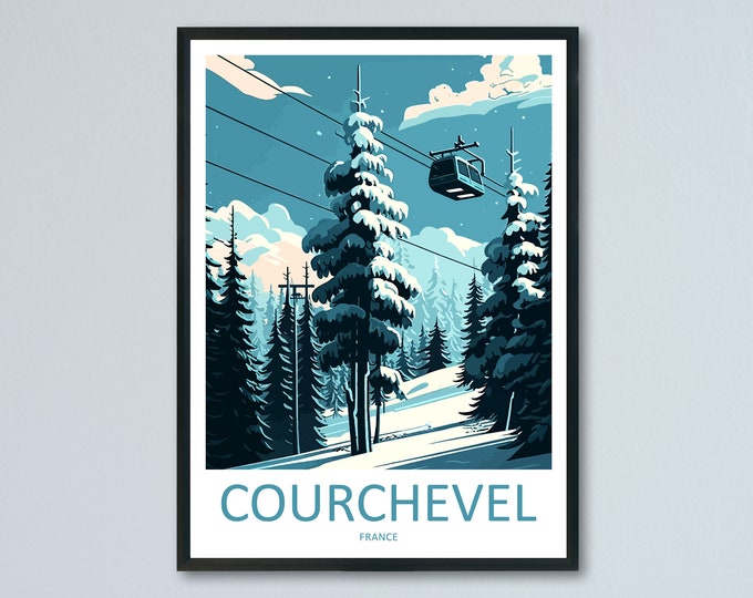 Courchevel Travel Poster | Courchevel Ski Resort France | Courchevel ...