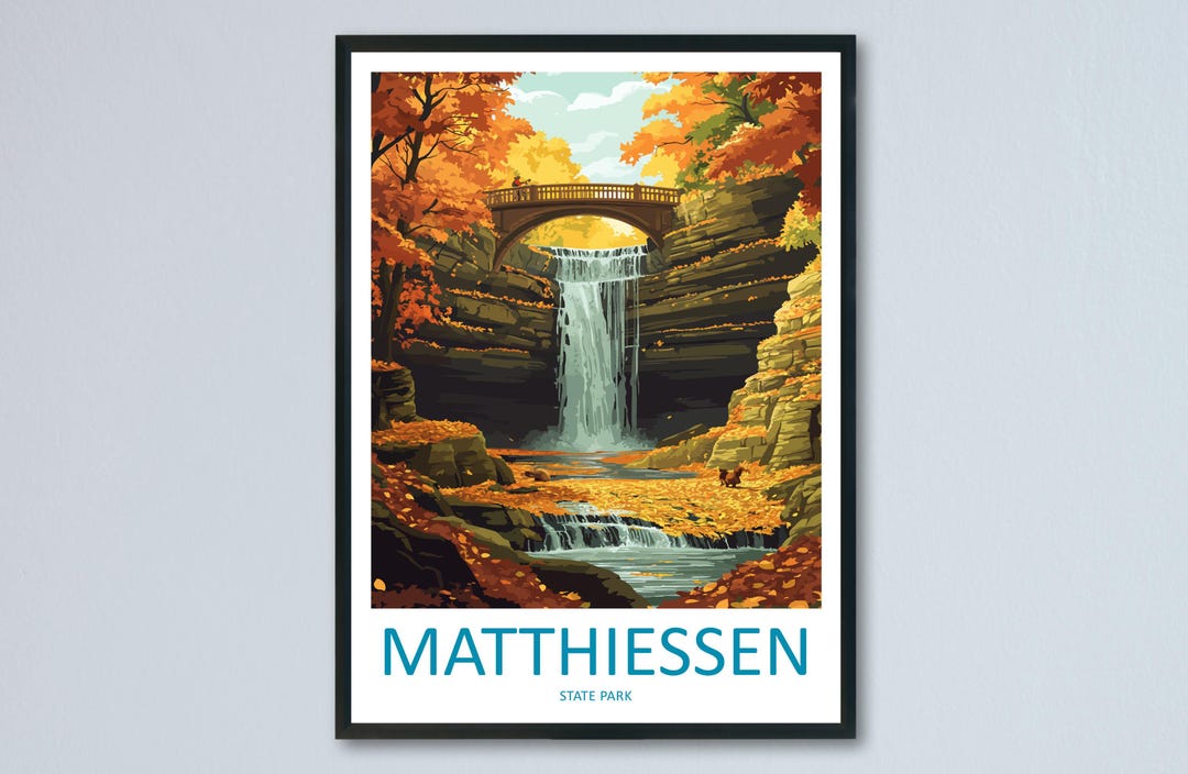 Matthiessen State Park Travel Print Matthiessen Wall Decor Illinois ...