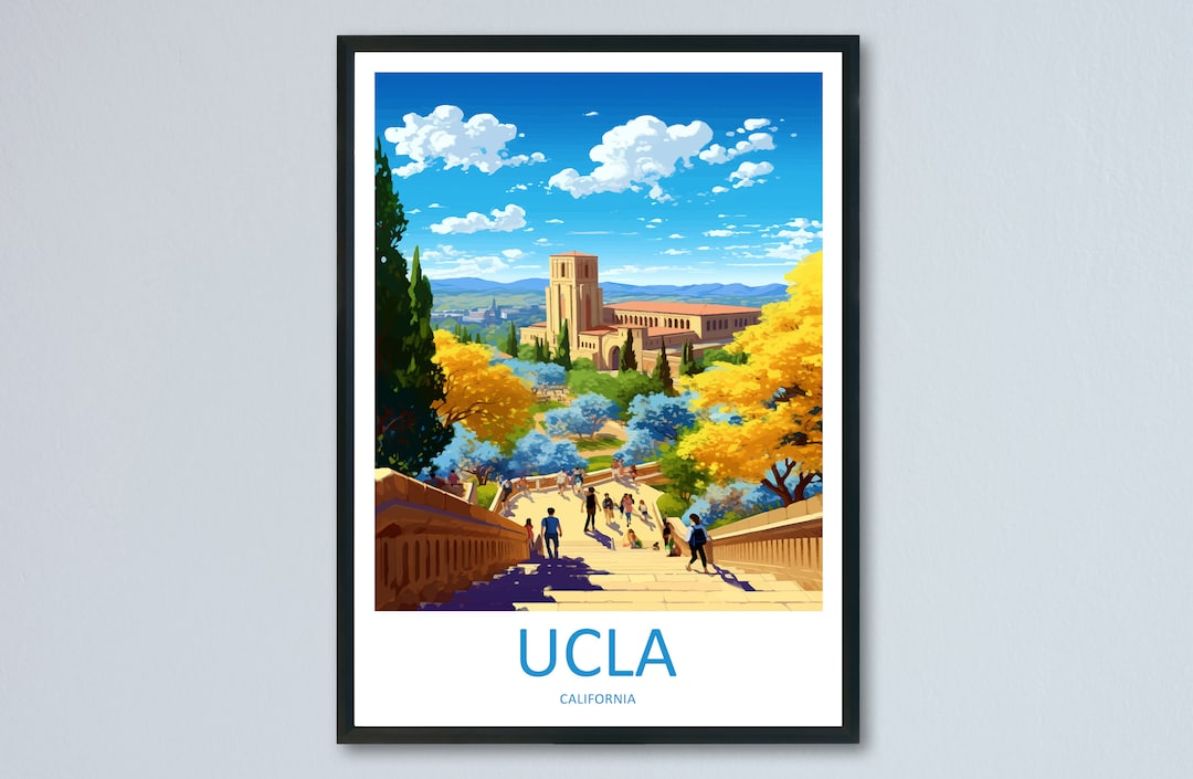 Ucla Travel Print Wall Art Ucla Wall Hanging Home Décor Ucla Gift Art ...