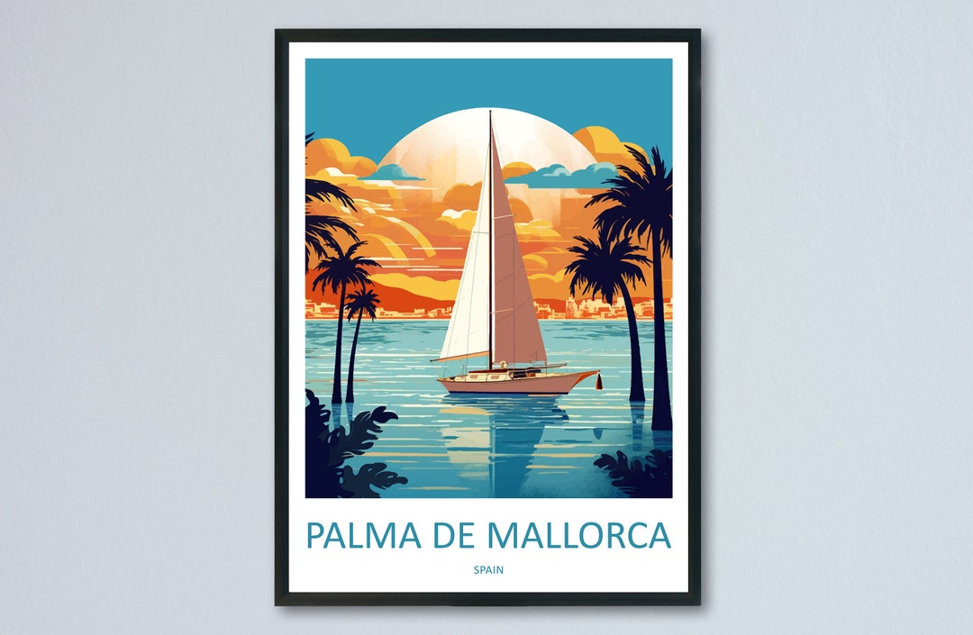 Palma De Mallorca Travel Print Wall Art Palma De Mallorca Wall Hanging ...