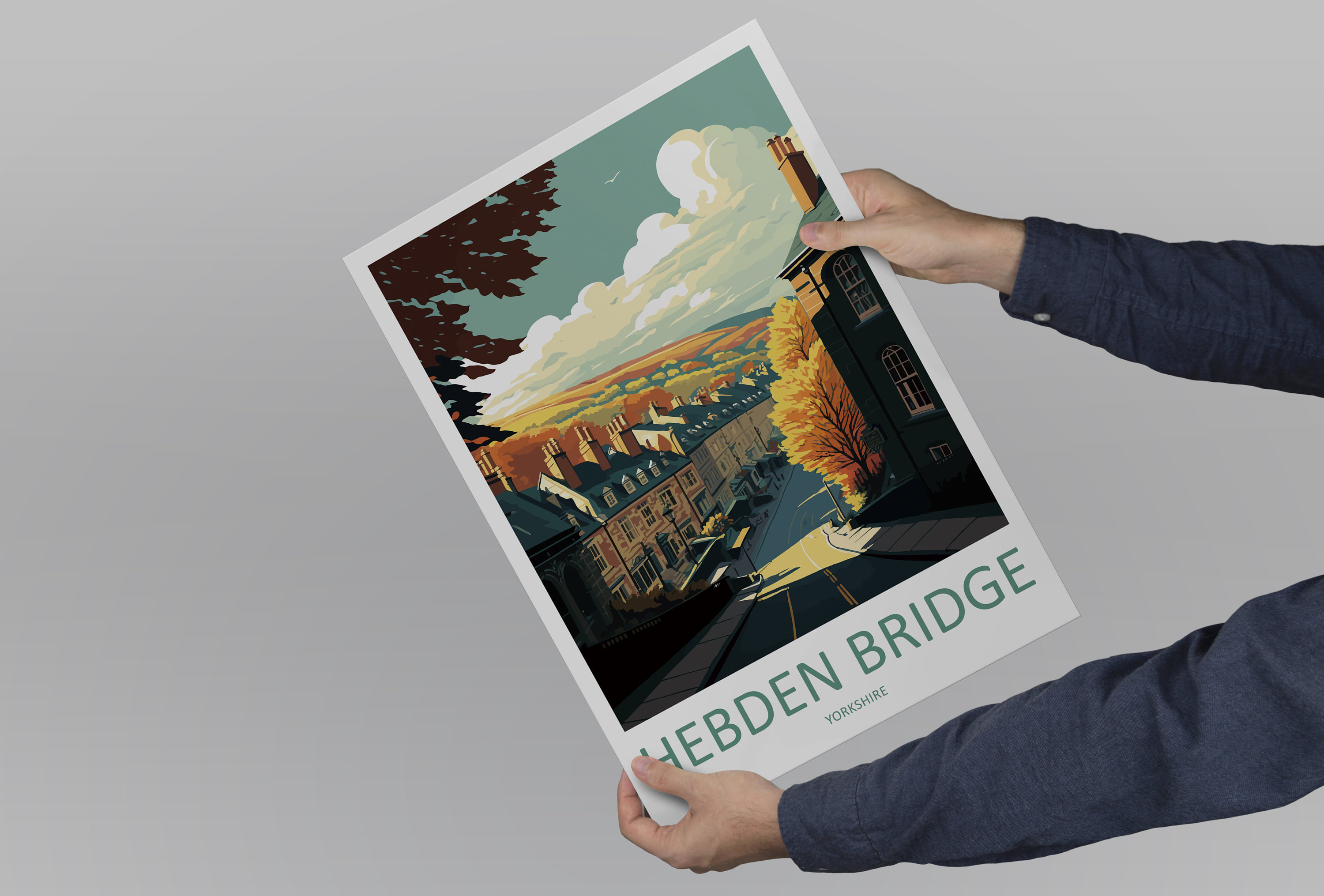 Hebden Bridge Travel Print Wall Art Hebden Bridge Wall Hanging Home ...