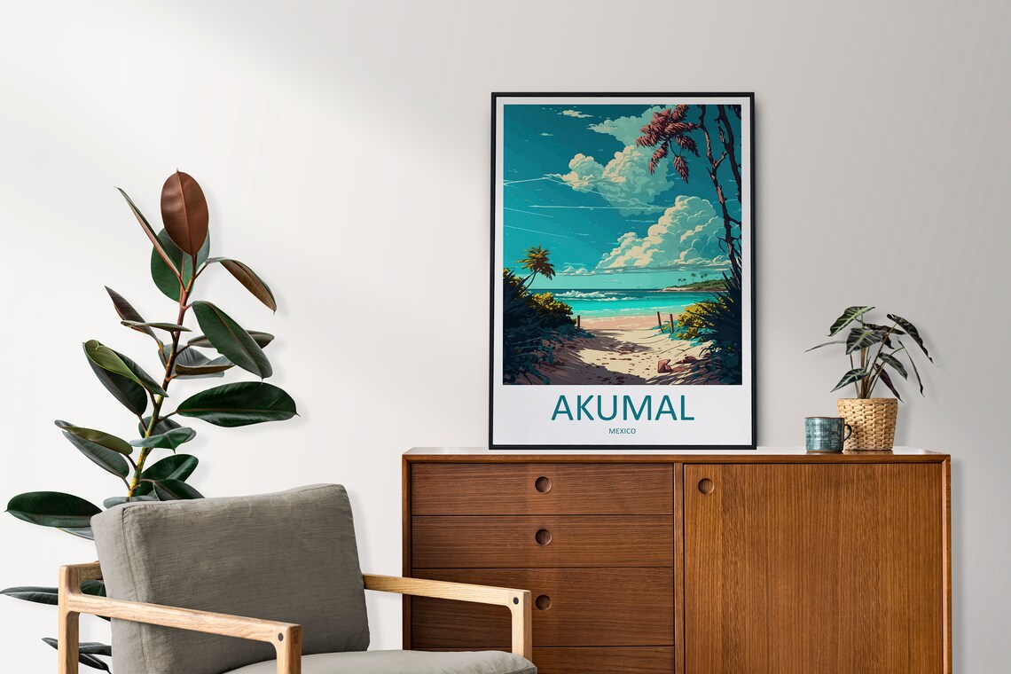 Akumal Travel Print Wall Art Akumal Wall Hanging Home Decoration Akumal ...