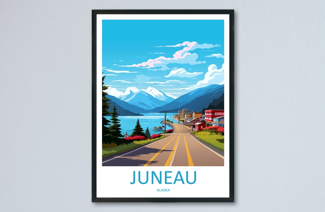 Juneau Travel Print Wall Art Juneau Wall Hanging Home Décor Juneau Gift ...