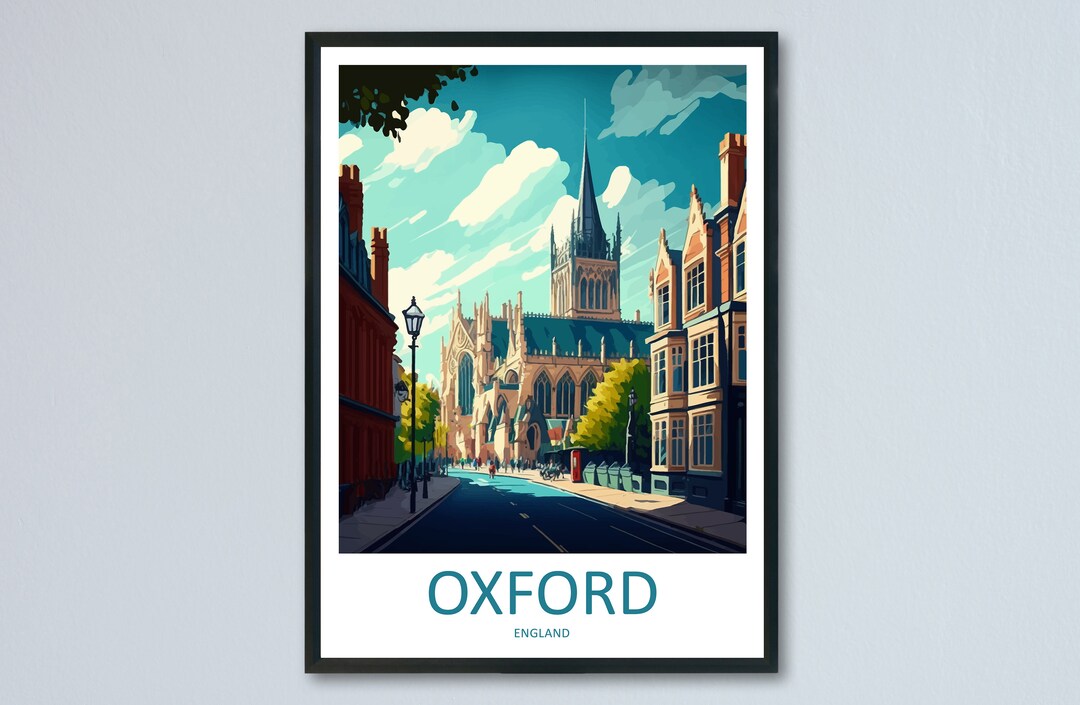 Oxford Travel Print Wall Art Oxford Wall Hanging Home Décor Oxford Gift ...