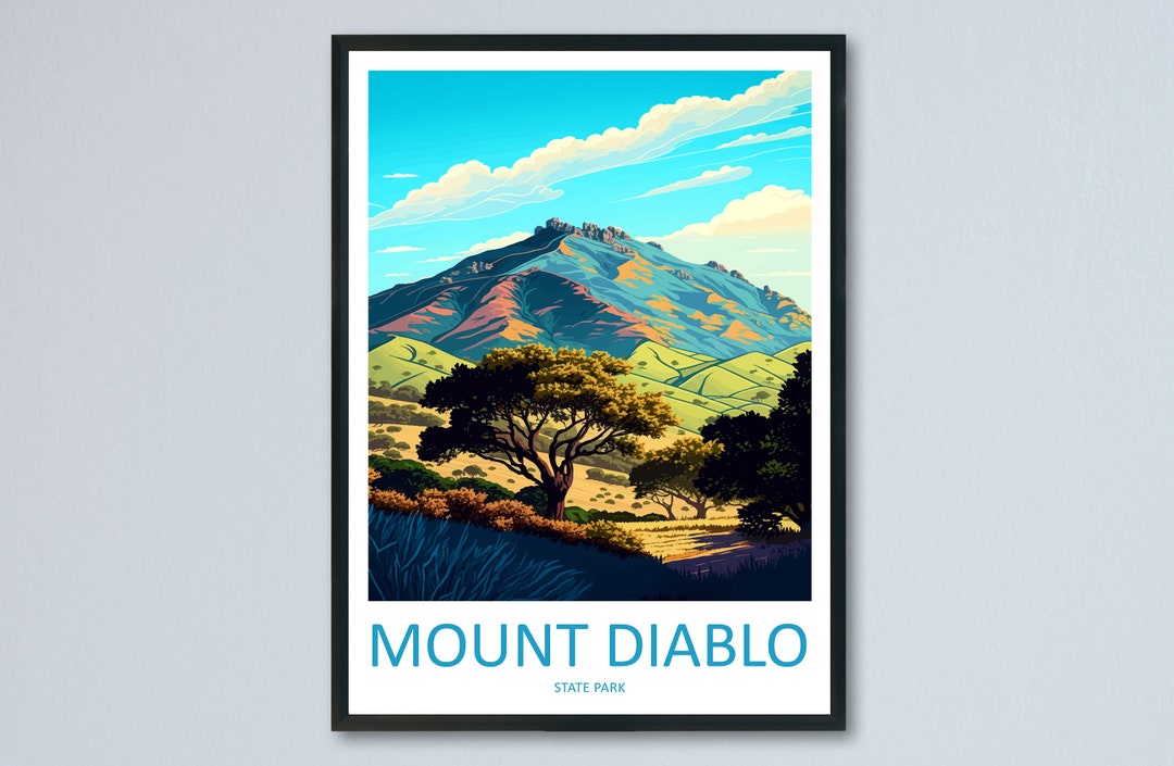 Mount Diablo State Park Travel Print Wall Art Mount Diablo Wall Hanging ...