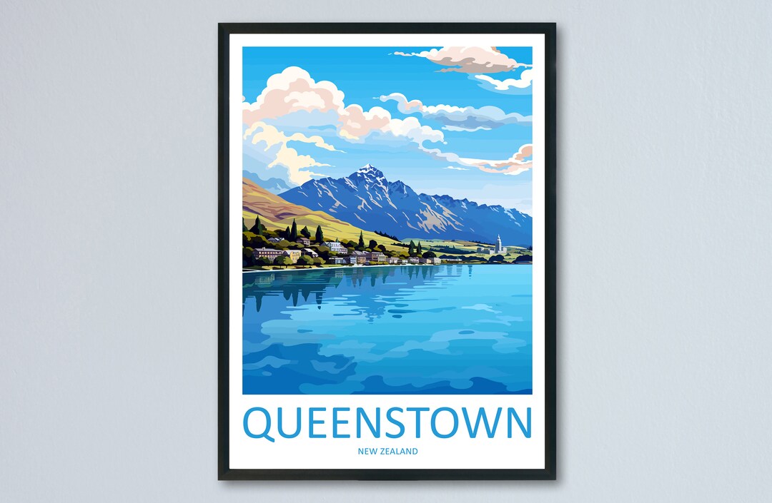 Queenstown Travel Print Wall Art Queenstown Wall Hanging Home Décor ...