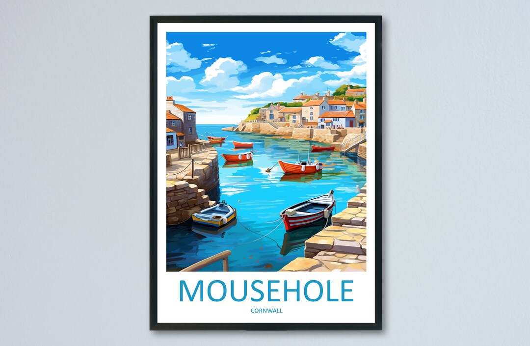 Mousehole Travel Print Wall Art Mousehole Wall Hanging Home Décor ...