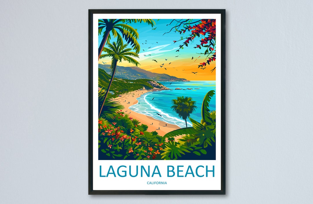 Laguna Beach Travel Print Wall Art Laguna Beach Wall Hanging Home Décor ...