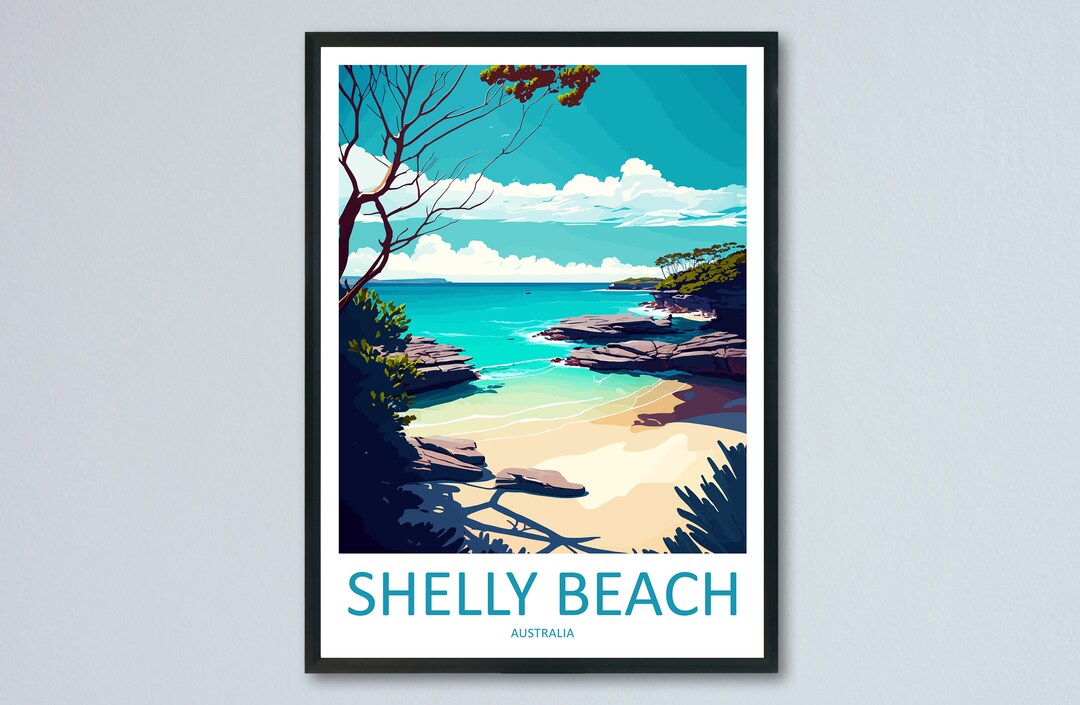 Shelly Beach Travel Print Wall Art Shelly Beach Wall Hanging Home Décor ...