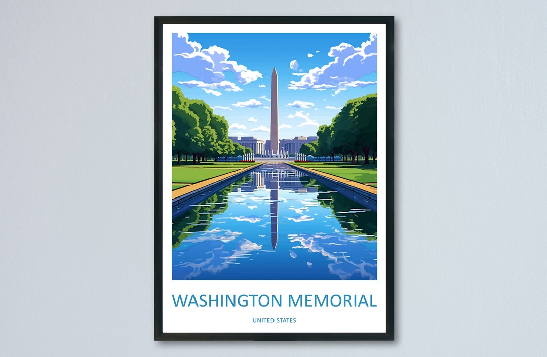 Washington Memorial Travel Print Wall Art DC Memorial Wall Hanging Home ...