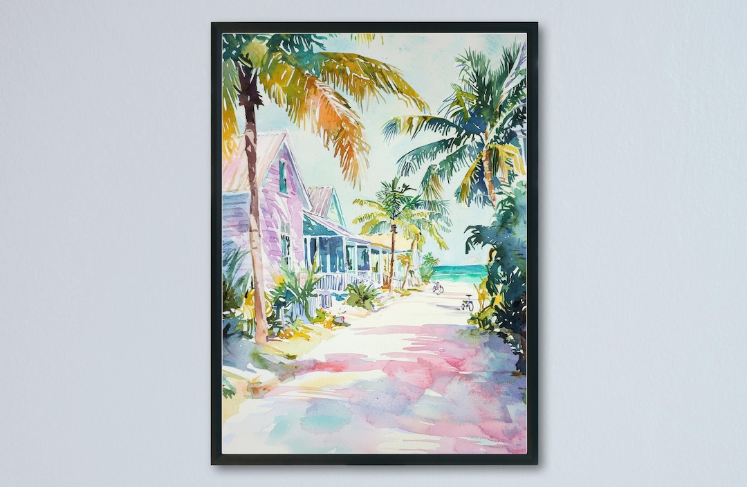 Key West Watercolor Poster Key West Travel Print Key West Wall Art Key ...