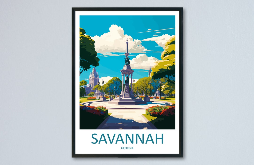 Savannah Travel Print Savannah Home Décor Georgia Art Print Savannah ...