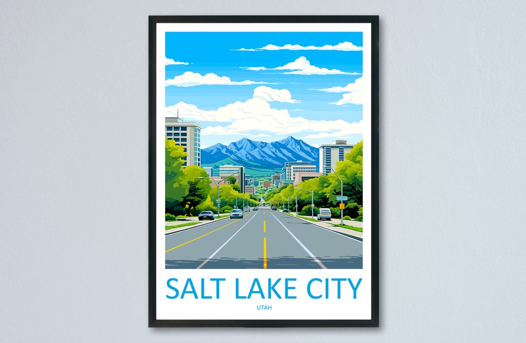 Salt Lake City Travel Print Wall Art Salt Lake City Wall Hanging Home ...