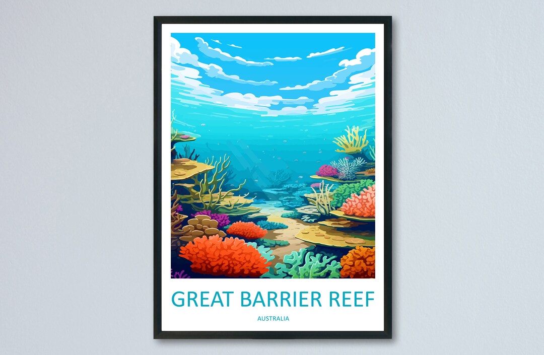 Great Barrier Reef Travel Print Wall Art Great Barrier Reef Wall ...