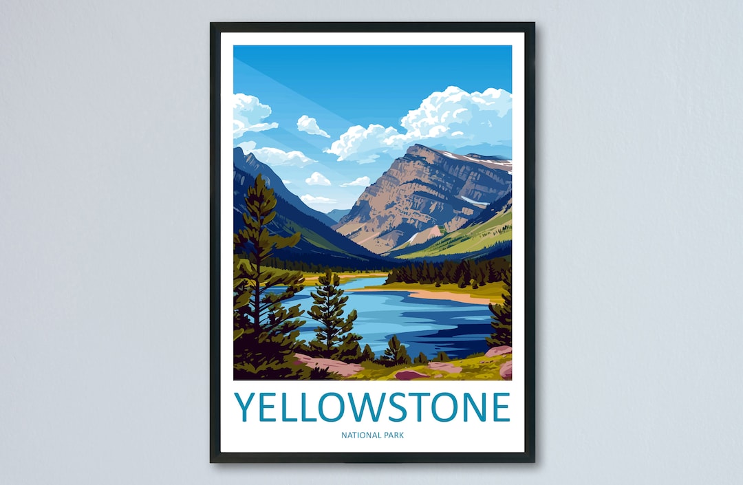 Yellowstone National Park Travel Print Wall Art Yellowstone National ...