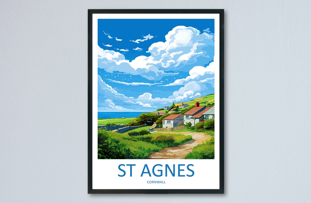 St Agnes Travel Print Wall Art St Agnes Wall Hanging Home Décor St ...