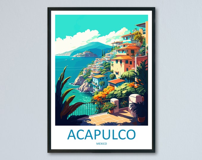 Acapulco Mexico Travel Print Acapulco Wall Decor Acapulco Home Living ...