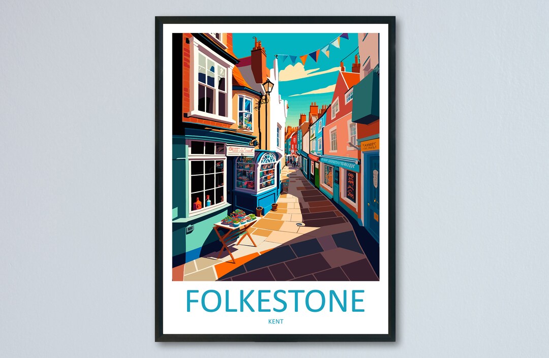 Folkestone Travel Print Wall Art Folkestone Wall Hanging Home Décor ...