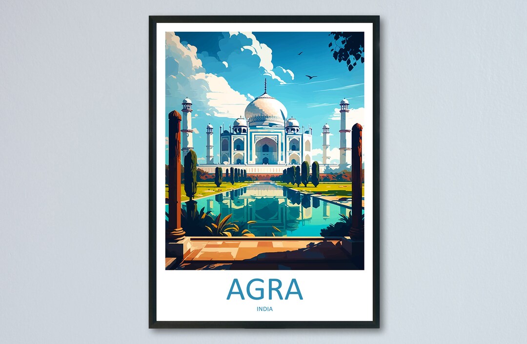 Taj Mahal Agro Travel Print Wall Art Taj Mahal Agro Wall Hanging Home ...