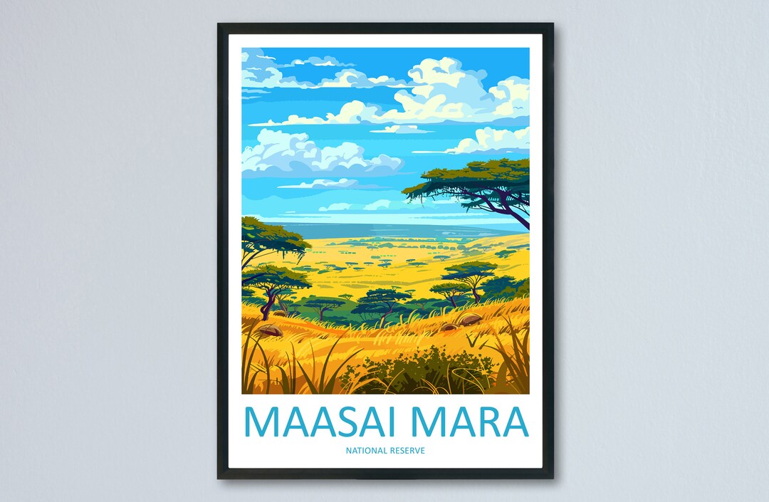 Masai Mara Travel Print Wall Art Masai Mara Wall Hanging Home Décor ...