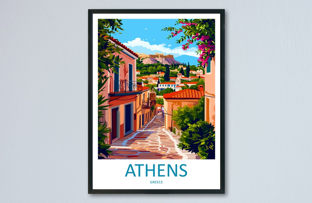 Athens Travel Print Wall Art Athens Greece Wall Hanging Home Decoration ...
