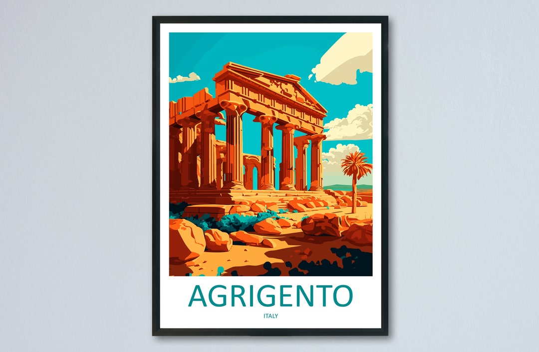Agrigento Travel Print Wall Art Agrigento Wall Hanging Home Décor ...