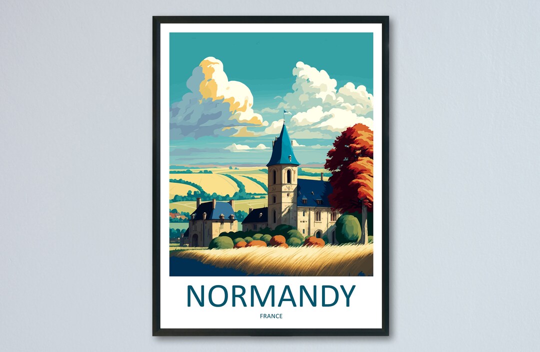 Normandy Travel Print Wall Art Normandy Wall Hanging Home Décor ...