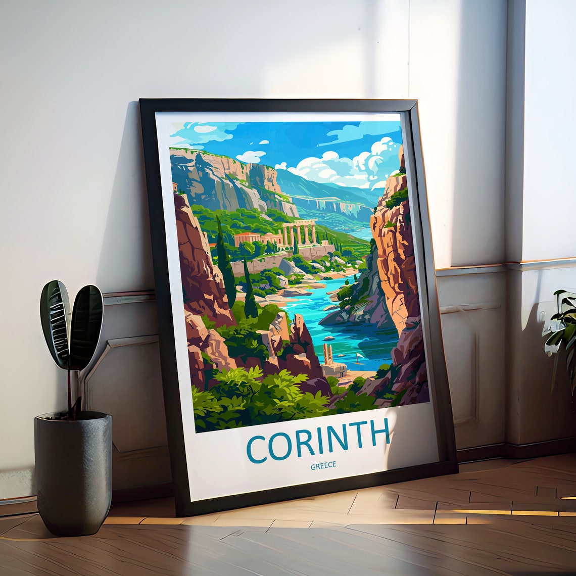 Corinth Travel Print Wall Art Corinth Greece Wall Hanging Home ...