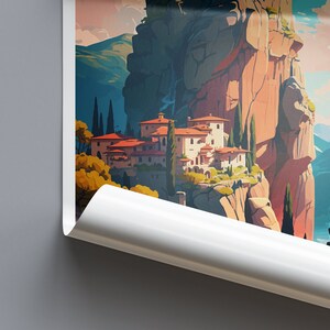 Meteora Travel Print Wall Art Meteora Greece Wall Hanging Home ...