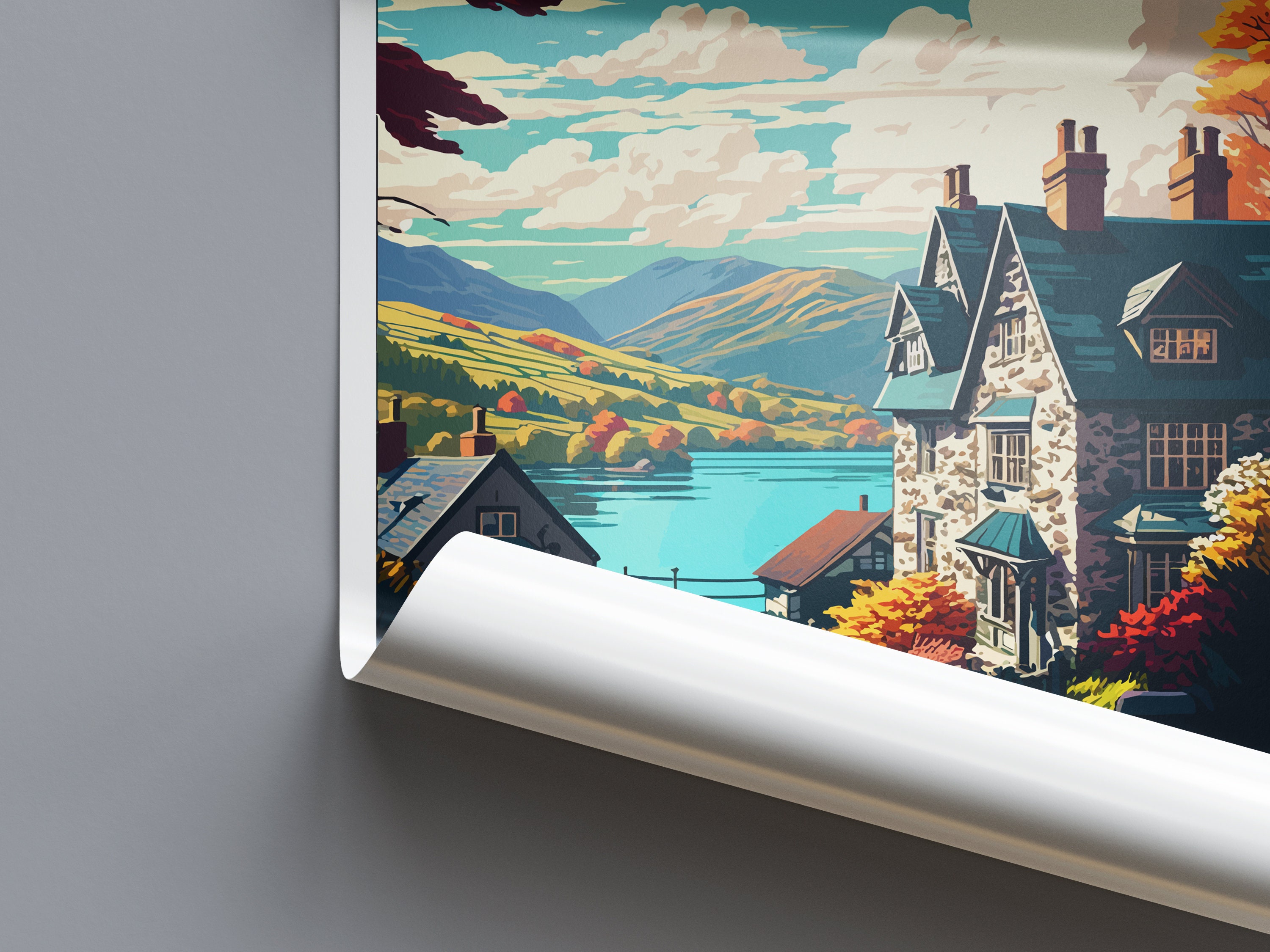 Ambleside Travel Print Wall Art Ambleside Wall Hanging Home Décor ...