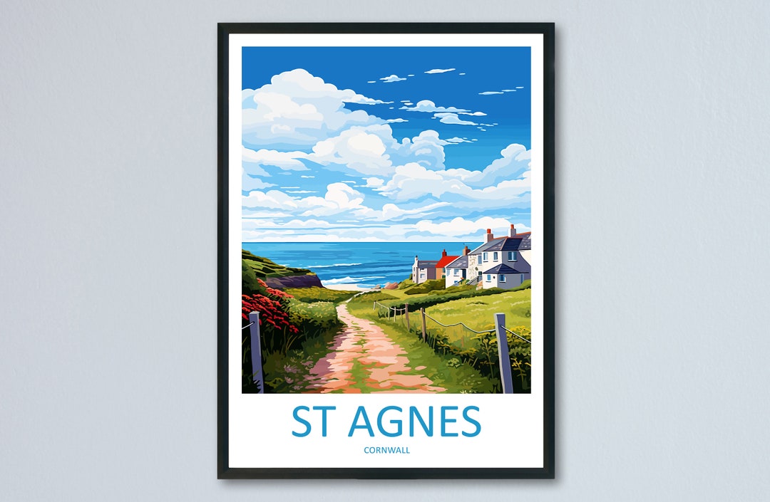 St Agnes Travel Print Wall Art St Agnes Wall Hanging Home Décor St ...