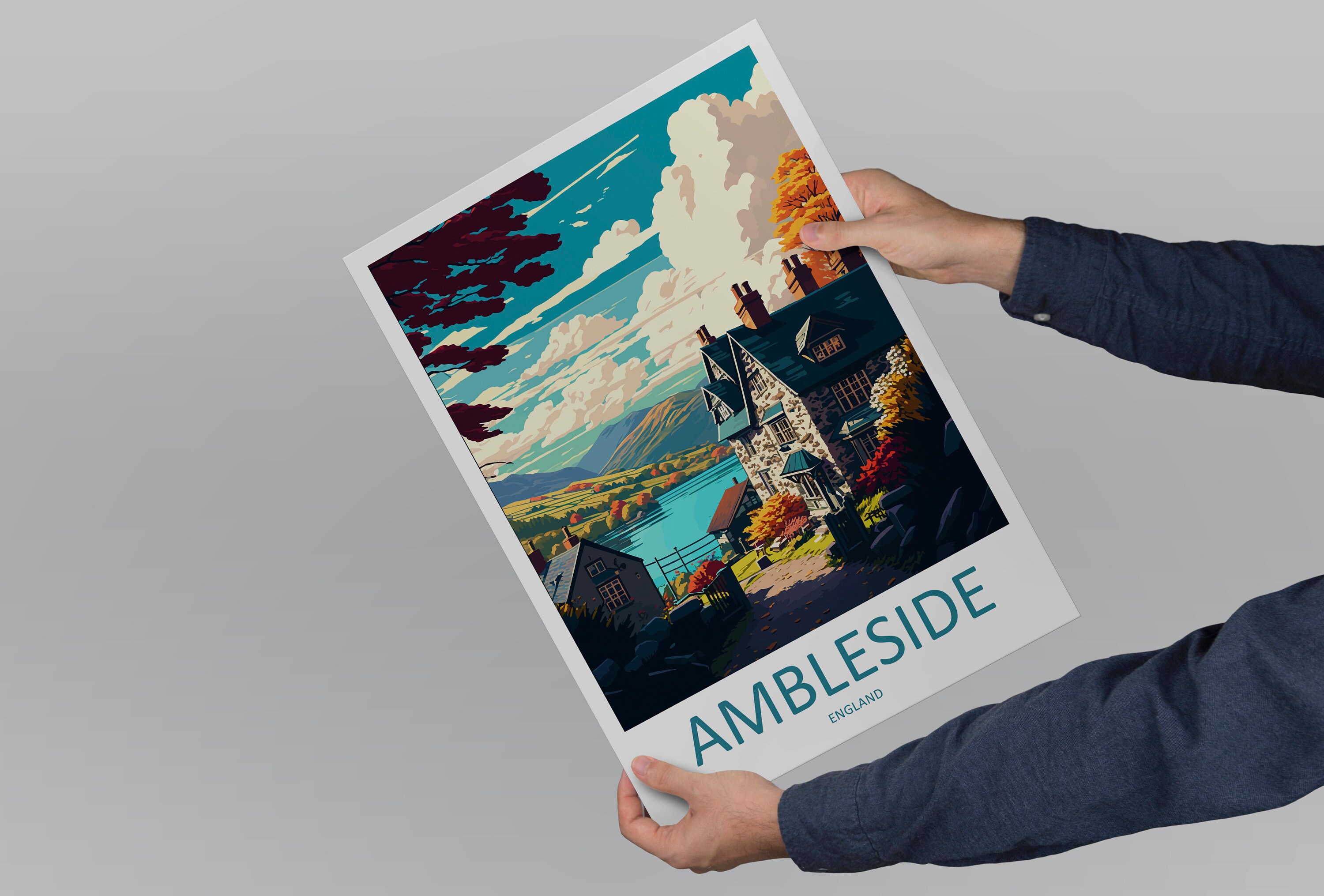 Ambleside Travel Print Wall Art Ambleside Wall Hanging Home Décor ...