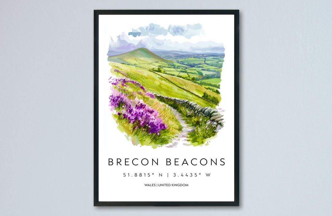 Brecon Beacons Watercolor Poster Brecon Beacons Travel Print Brecon ...