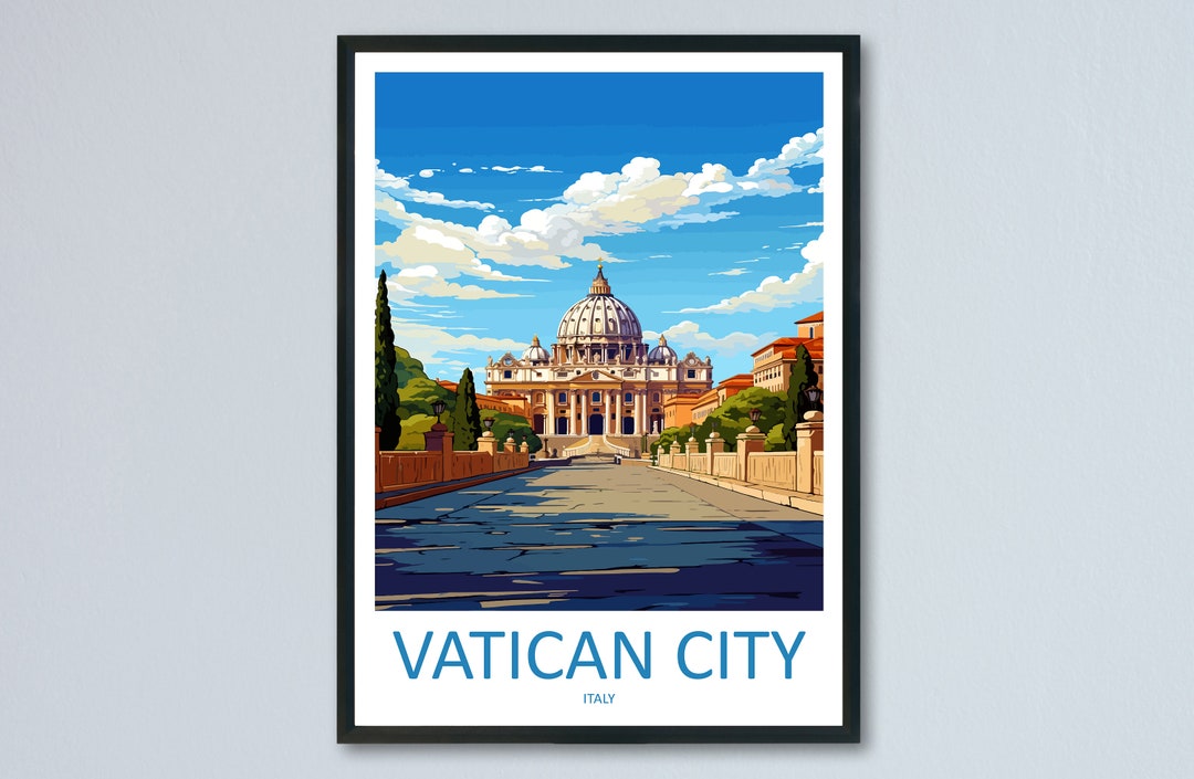 Vatican City Travel Print Wall Art Vatican City Italy Wall Hanging Home ...