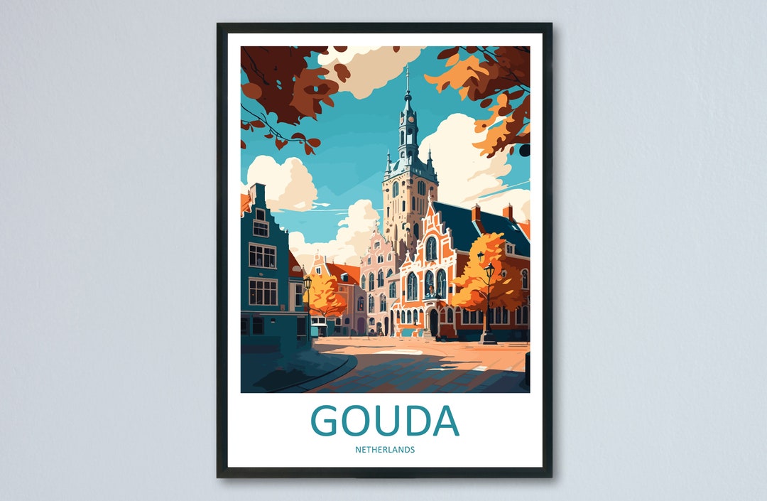 Gouda Travel Print Wall Art Gouda Wall Hanging Home Décor Gouda Gift ...