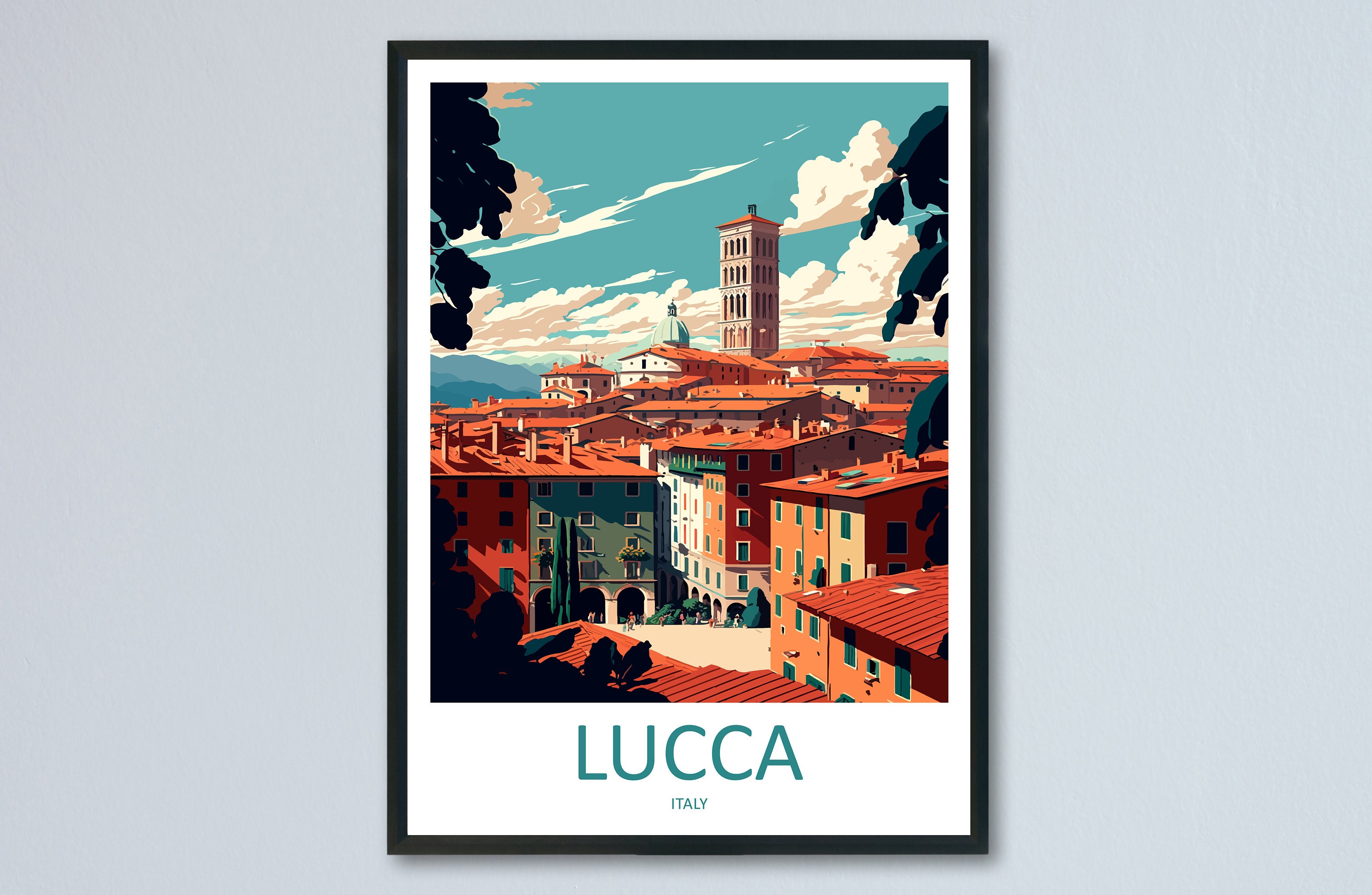 Lucca Travel Print Wall Art Lucca Wall Hanging Home Décor Lucca Gift ...