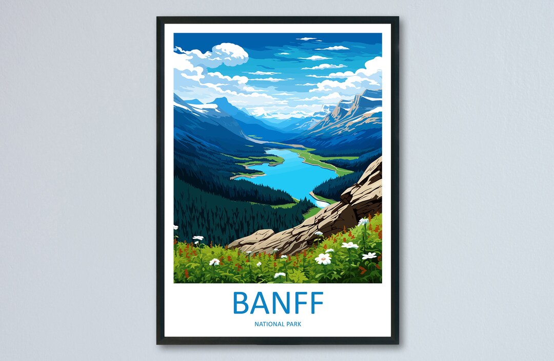 Banff National Park Travel Print Wall Art Banff Wall Hanging Home Décor ...