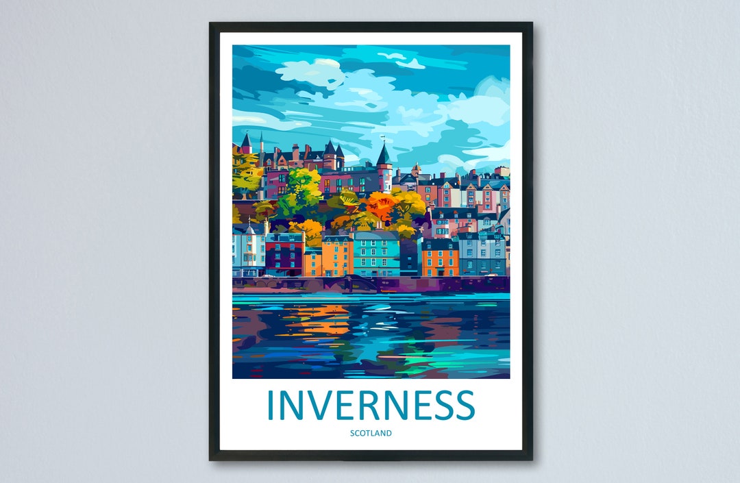 Inverness Cityscape Print Inverness Home Decor European City Art Print ...