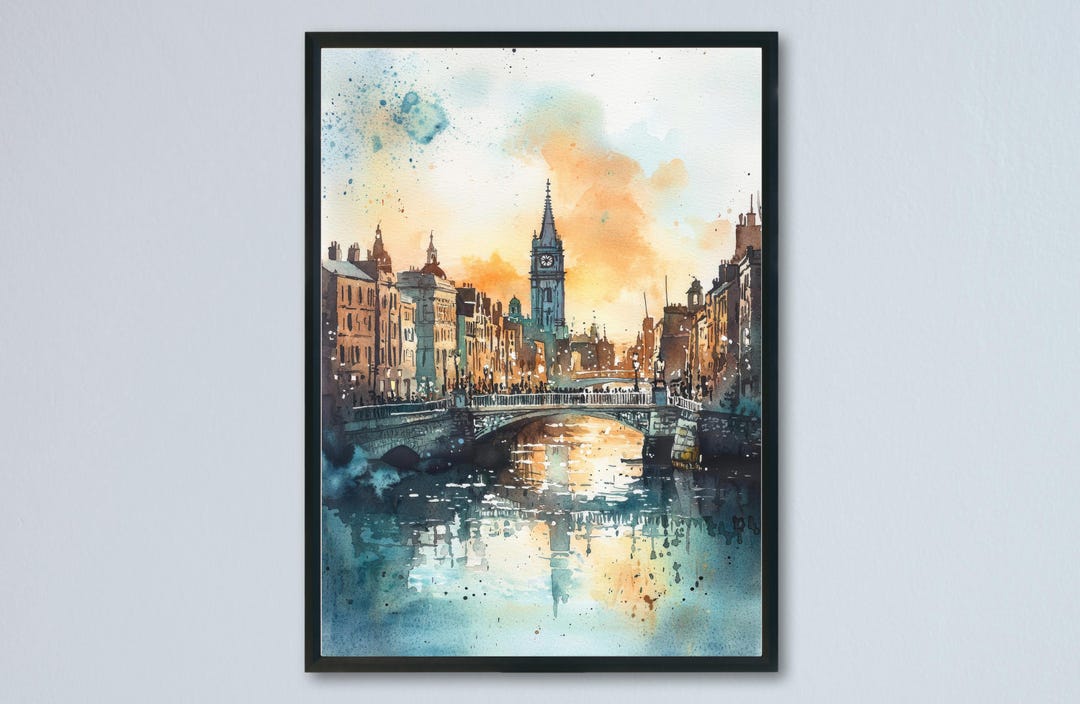 Dublin Watercolor Poster Dublin Travel Print Dublin Wall Art Dublin ...