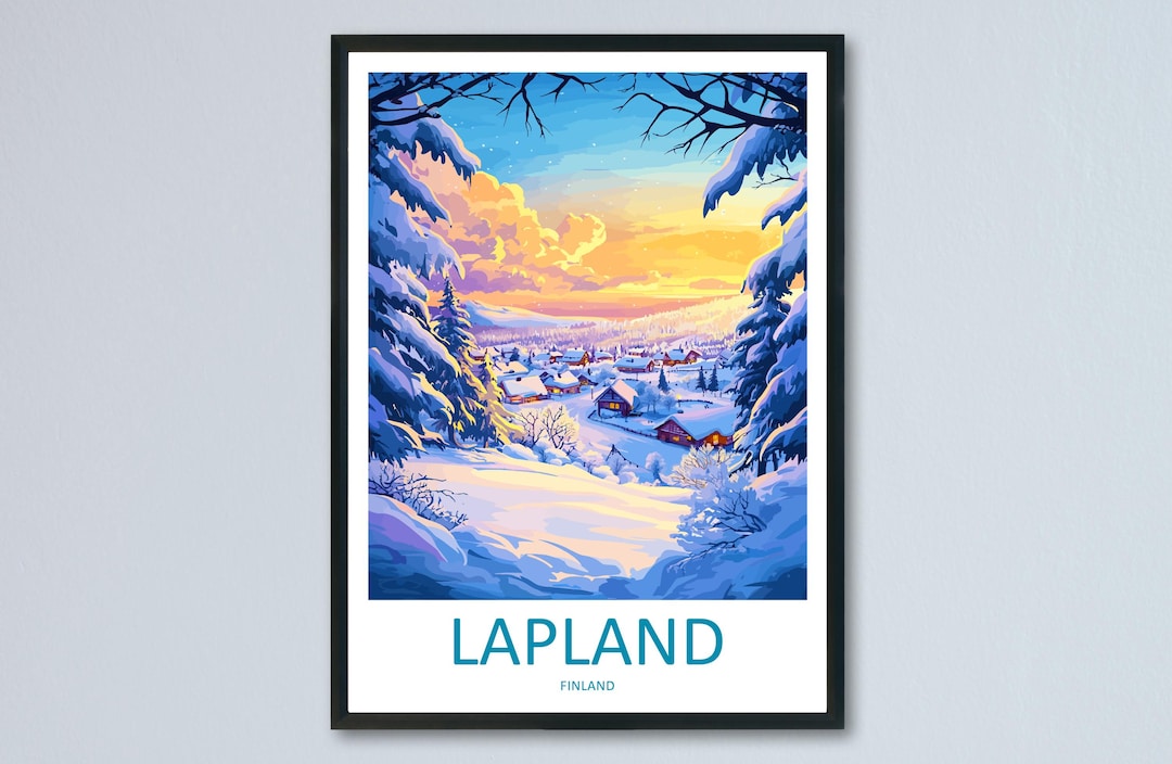 Lapland Travel Print Lapland Home Décor Finland Island Art Print ...
